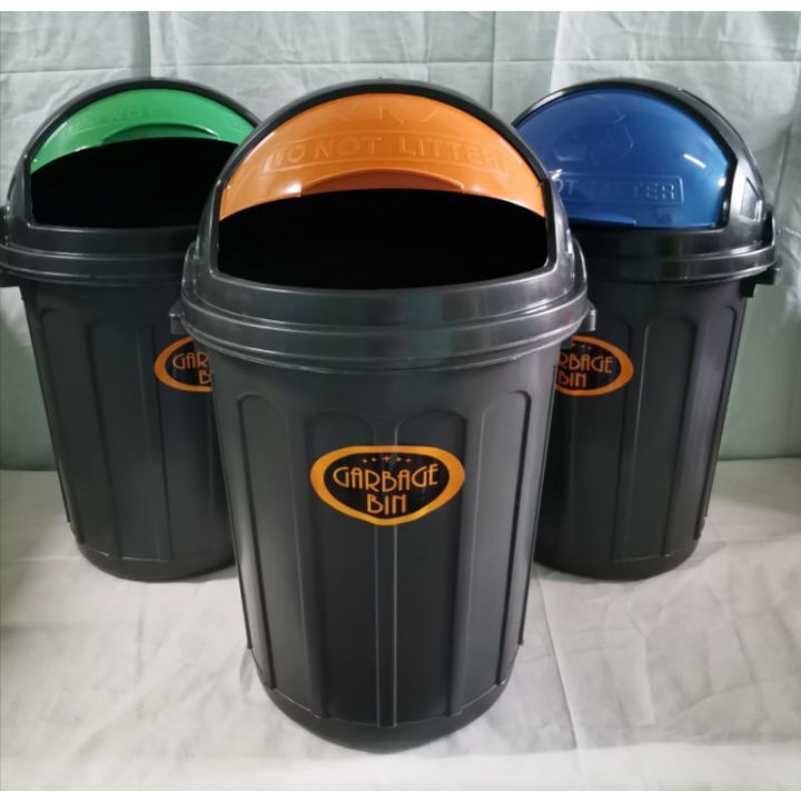 6308 Round Black Garbage Bin w/ slide cover 26L | Lazada PH