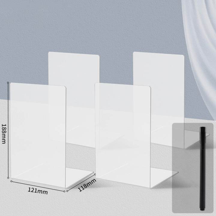4Pcs Bookends for Shelves Book Divider Heavy Duty Book Ends for School ...