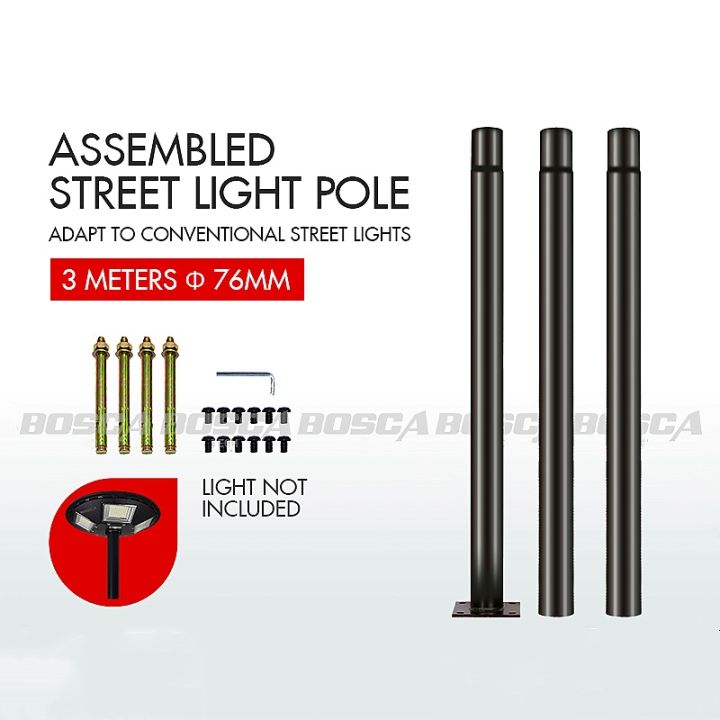 3 Meters 4 Meters Solar Garden Light Street Light Assembled Straight ...
