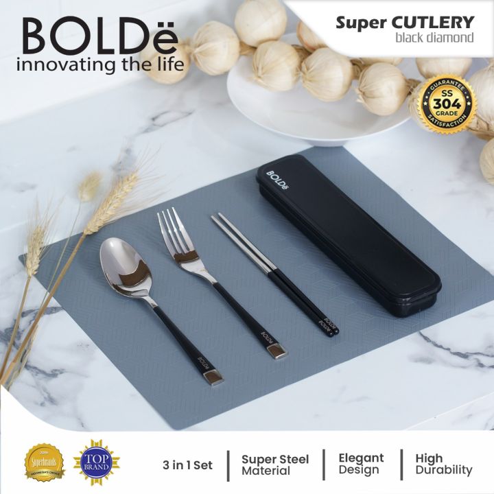 BOLDe Super Cutlery Black Diamond Set 4pcs | Lazada Indonesia