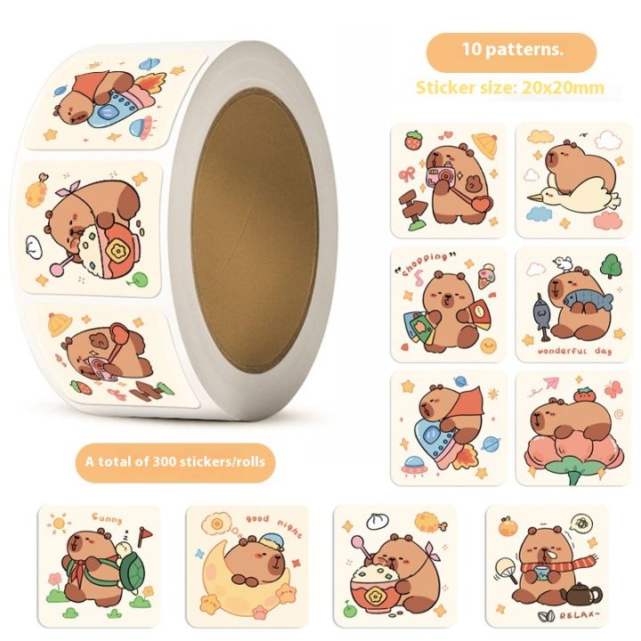 Capibara cuộn lên băng dính đồ chơi trẻ em Sticker nhãn dán phần thưởng ...