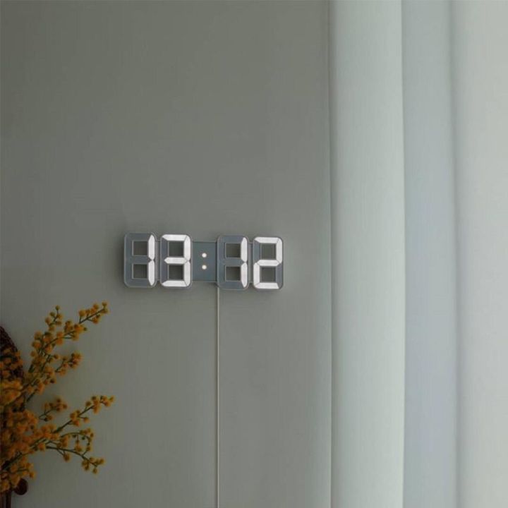 𝓡𝓢 Modern Digital 3D LED Wall Clock Alarm Clock Table Clocks Calendar ...