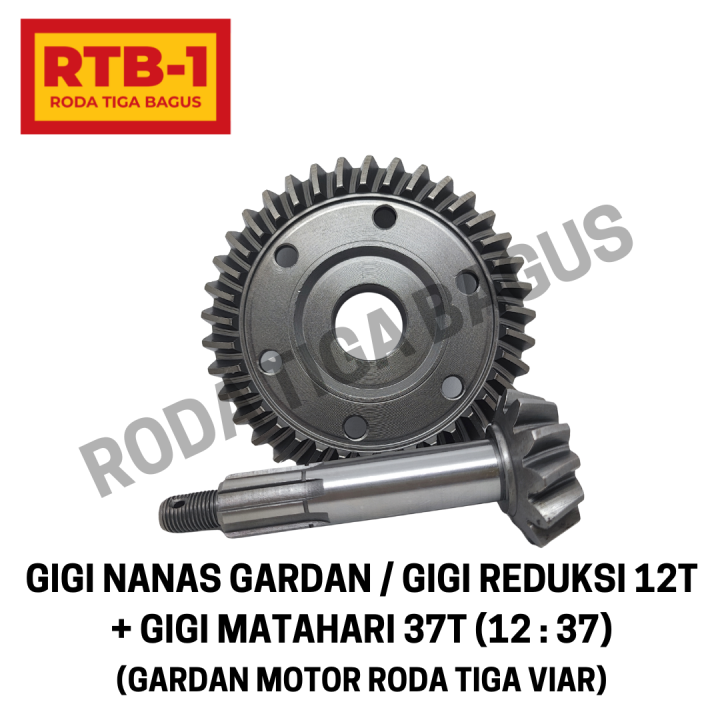Gigi Gir Nanas / Gigi Reduksi 12T + Gigi Matahari 37T (12:37) - Gardan ...