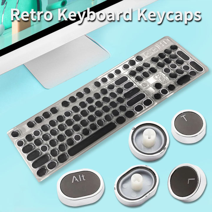 Round Keycap Set for Ergonomic Keyboards Retro Keyboard Keycaps Premium ...