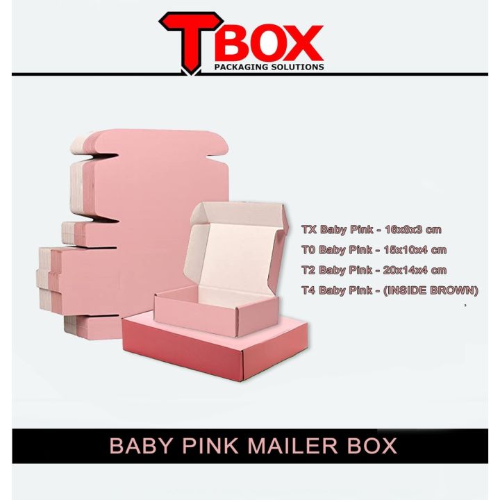 BABY PINK Mailer Corrugated Box ON HAND Carton box corrugated cardboard ...