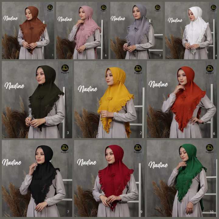 Daradiora Nadine Jilbab Instant Soft Pad Antem Hijab Ceruty Mewah ...