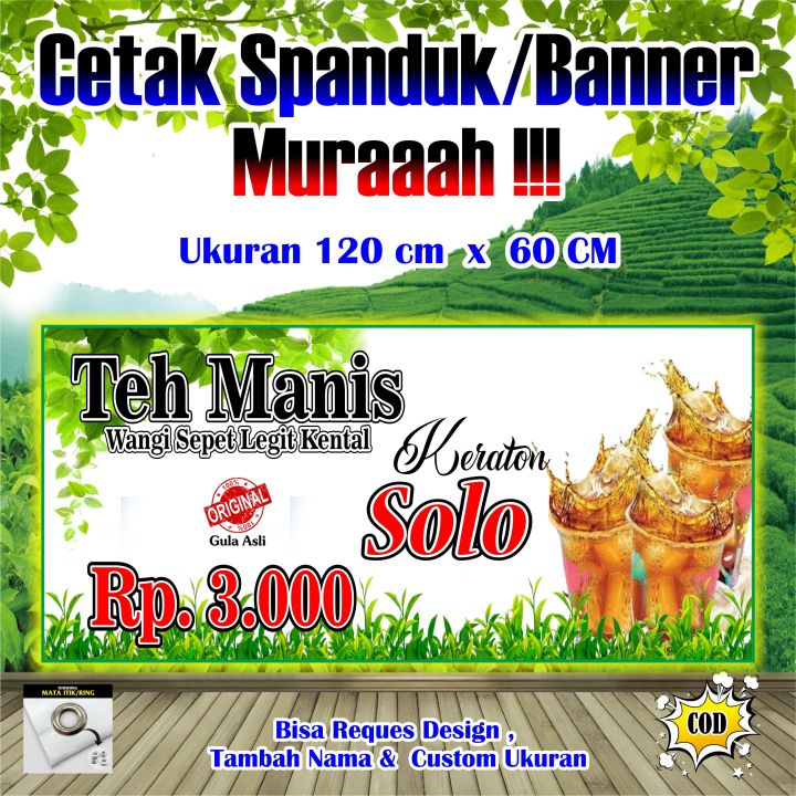 Spanduk Banner Es Teh Solo Ukuran 120 cm x 60 cm | Lazada Indonesia