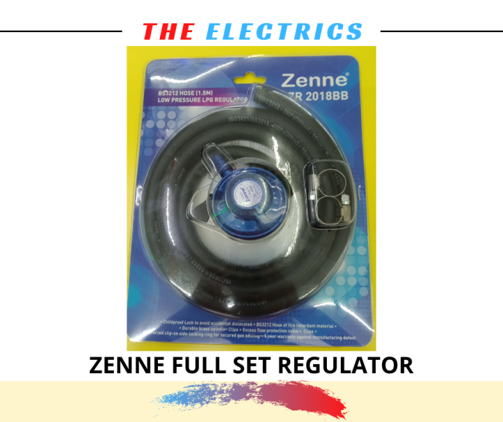 ZENNE REGULATOR + 1.5M LPG HOSE + STAINLESS STEEL CLIPS ZR2018BB | Lazada