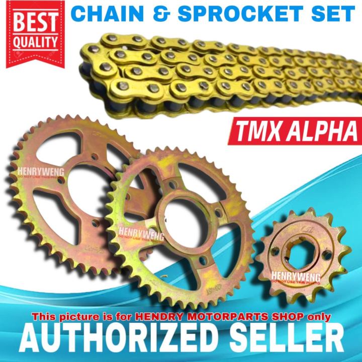 CSL Gold Chain and Sprocket Set for HONDA TMX125 ALPHA / TMX 125 ALPHA ...