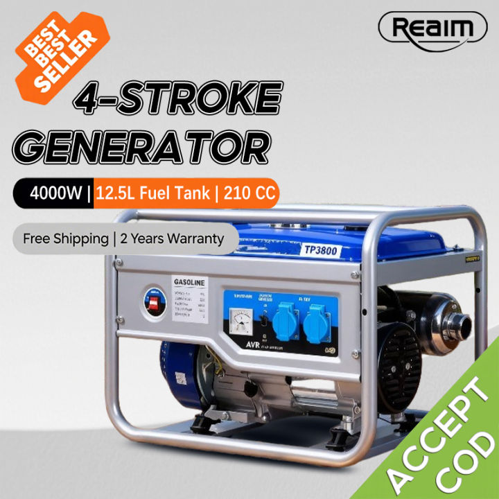 REAIM Portable Gasoline Generator Set 4000W High-power 220V All Copper ...