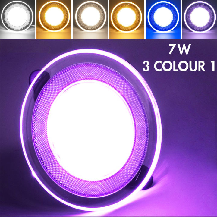 Three color light 7W Tricolor 4in LED Downlight Ceiling Light Pin Light ...