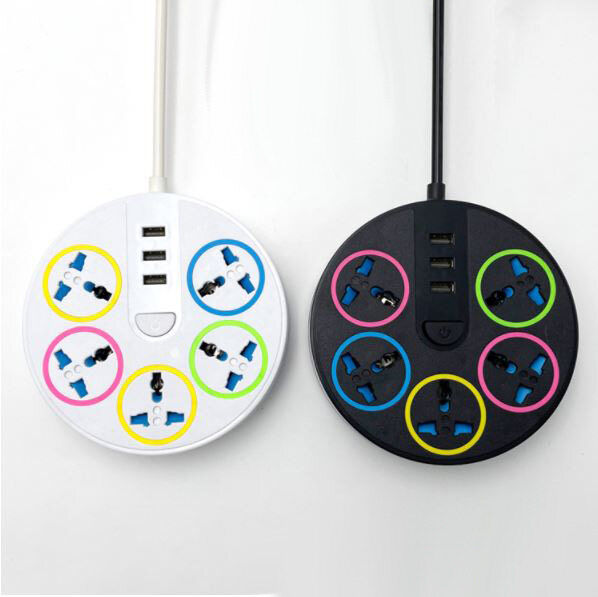 EU/UK/US Plug Power Strip 2M Extension Cable Electrical Socket Adapter ...