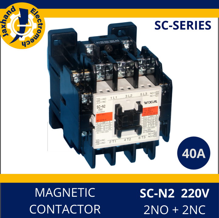 MAGNETIC CONTACTOR SC-N2 (40A - 220V-440V) THREE-PHASE 11kW - 220V / 18.5kW - 440V 2NO+2NC ...