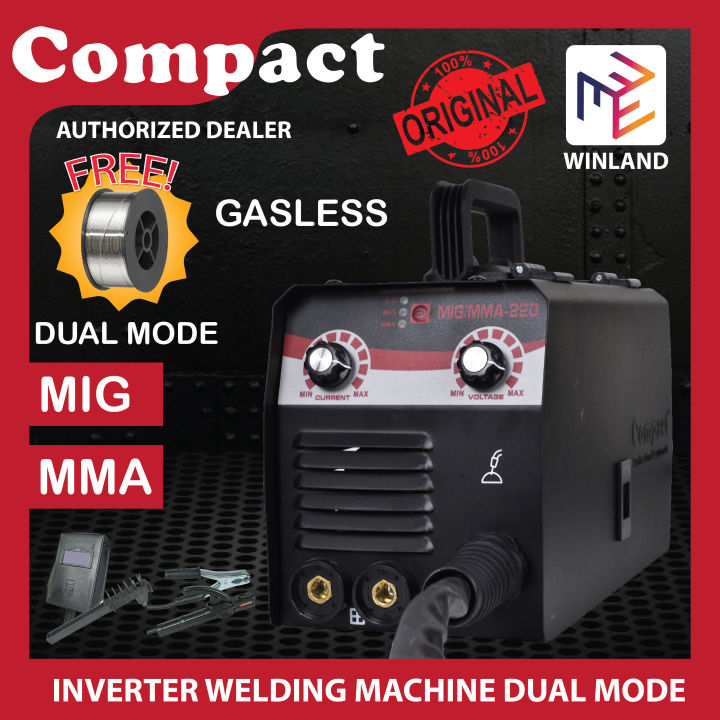 COMPACT JAPAN 220A MIG / MMA Gasless Dual Mode Inverter Welding Machine ...