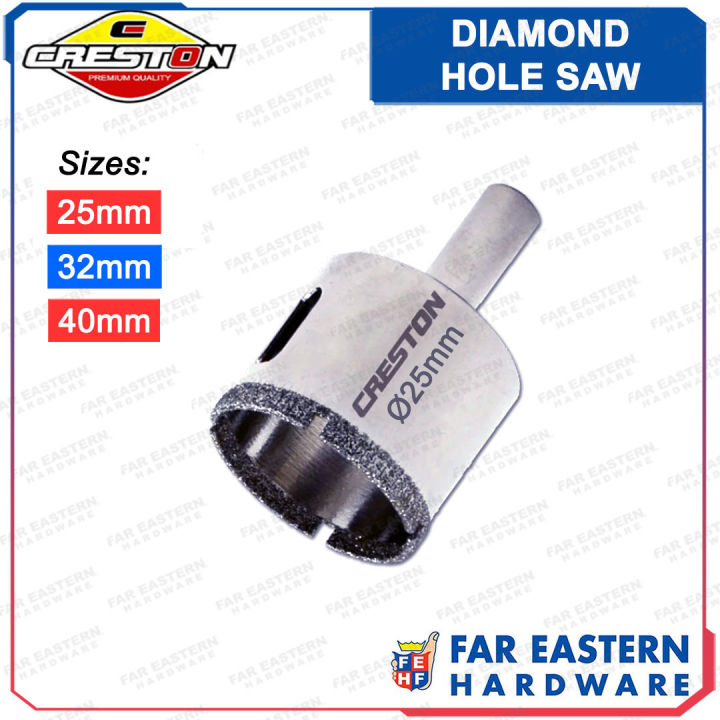 CRESTON Diamond Hole Saw for Glass Tile Marble 25mm | 32mm | 40mm CRAC ...