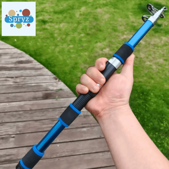 SPRYZ Spinning Telescopic Fishing Rod Hard Portable Mini Fishing Pole ...