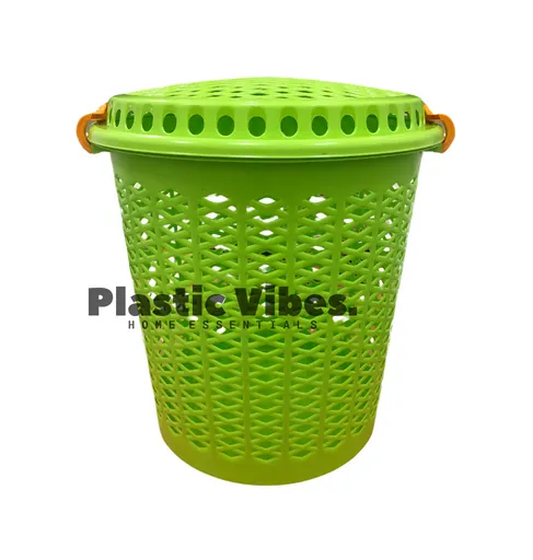 Uniglobal High Quality Round Laundry Basket With Cover And Clip Big ...