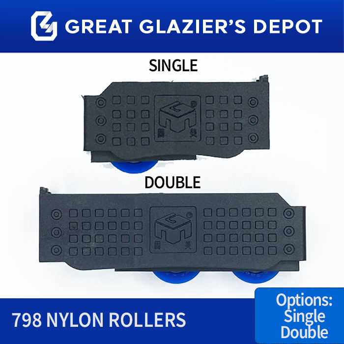 798 Series Plastic Nylon Black Single or Double Roller Blue Wheels for ...