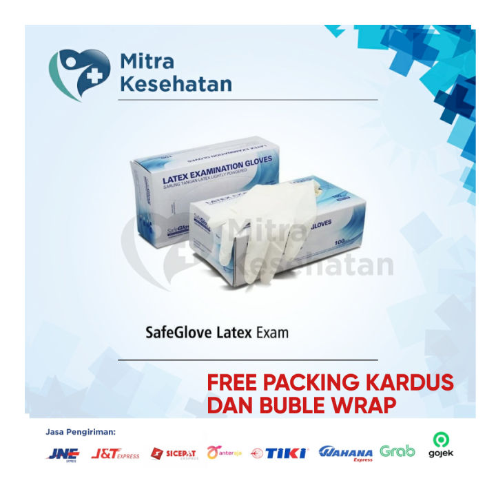 Sarung Tangan Latex SAFEGLOVE handscoon latex safegloves perbox isi ...