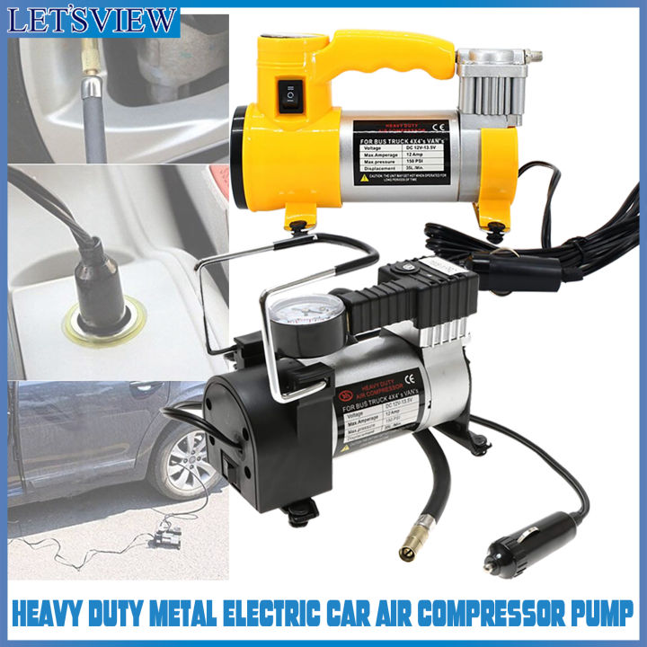 Heavy Duty Metal Electric Car Air Compressor Pump Portable Tire Tyre ...