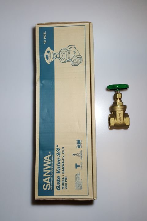 SANWA ประตูน้ำทองเหลือง ซันวา 3/4 นิ้ว จำนวน 10 ตัว Brass gate valve | Lazada.co.th