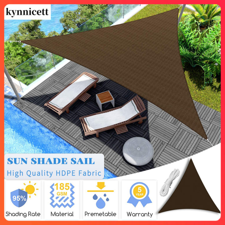 Sun Shade Sail Net Brown Triangle Canopy Awning High Quality Heavy Duty ...