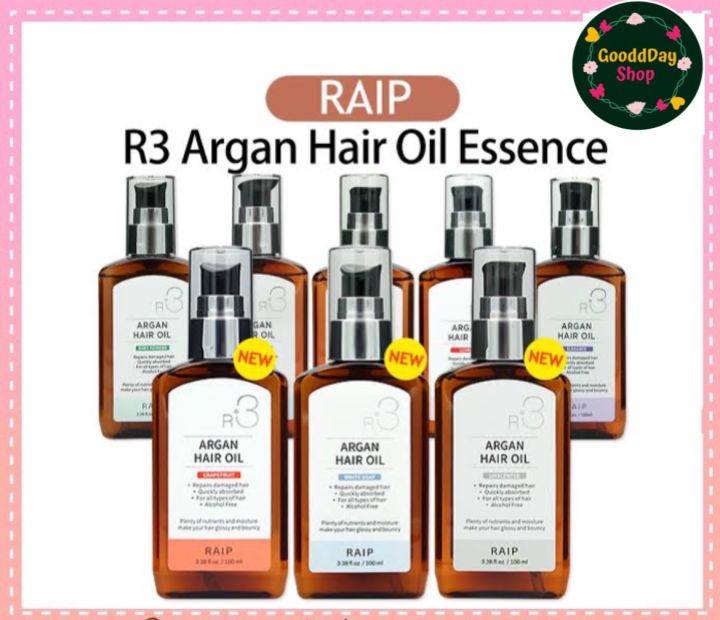 RAIP R3 Argan Hair Oil 100ml แท้100% น้ำมันบำรุงผม น้ำมันอาร์แกนบำรุงผมเสีย จากเกาหลี | Lazada.co.th