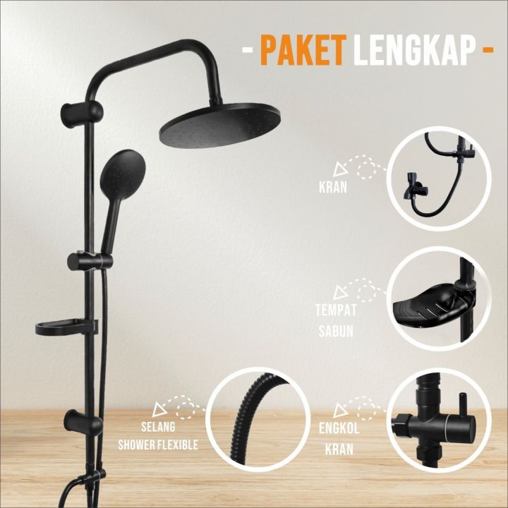 Shower 1 Set Paket Lengkap Wall Mounted Hand Shower Dengan Tiang Bahan ...