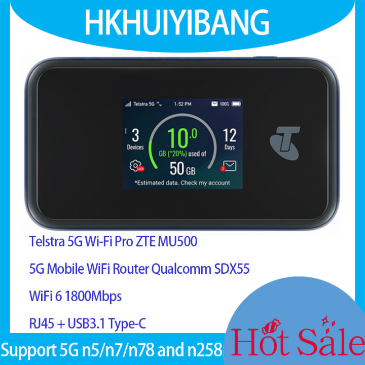 Unlocked ZTE MU500 Telstra Wi-Fi Pro WiFi6 Mobile Hot Spot 5G mmWave ...