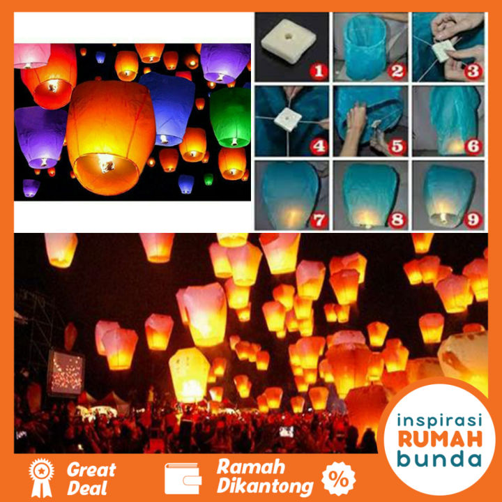 Lentera Lampu Hias Lampion Terbang Sky Lantern Lampu Lampion Lentera ...