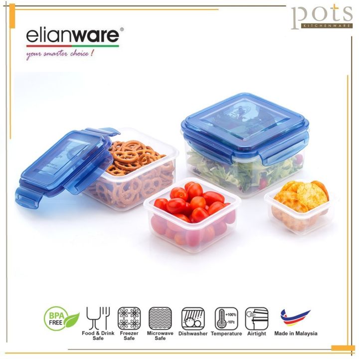 Elianware BPA FREE Ezy-Lock 100% Airtight Seal Microwavable Food ...