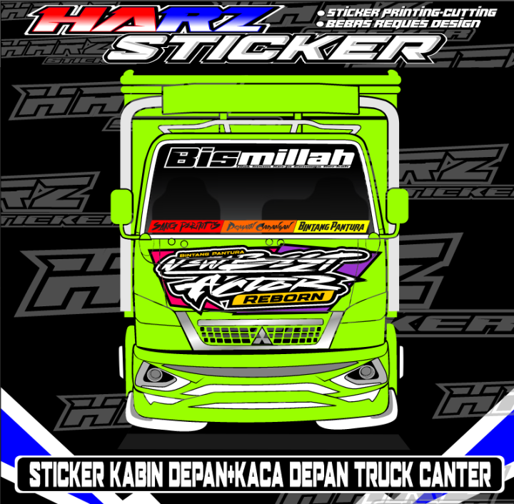 Stiker Kabin Depan Truk Canter-Stiker Kaca Depan Truk Canter-Stiker New ...
