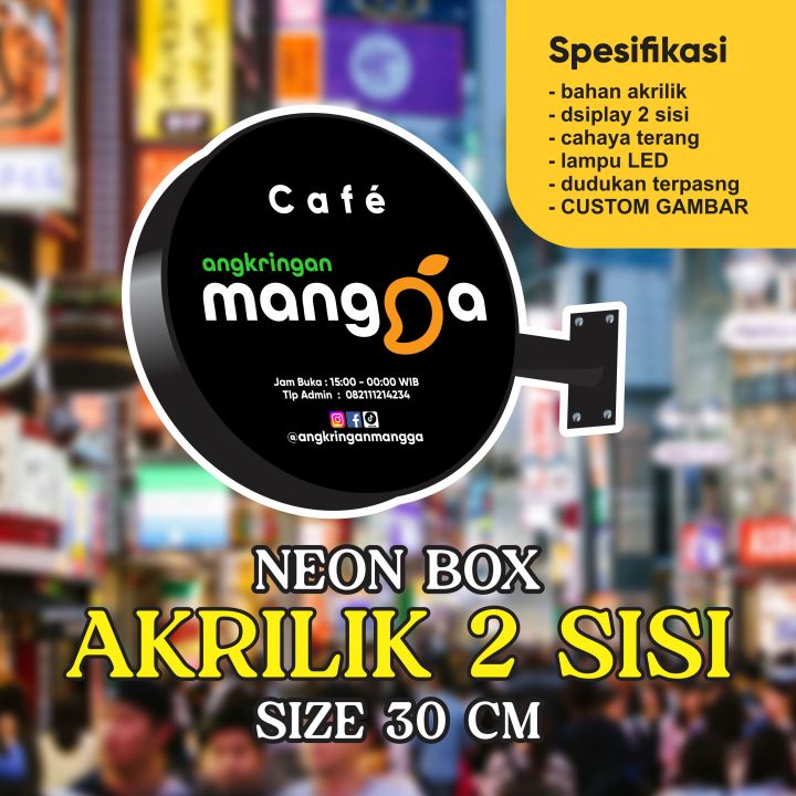 Neon Box Bulat 2 sisi akrilik custom | Lazada Indonesia
