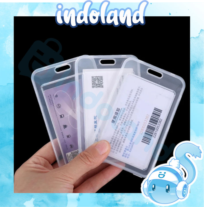 IDL NAME TAG - TRANSPARENT ID CARD HOLDER LANYARD TEMPAT KARTU NAMA ...