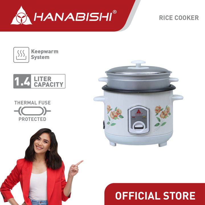 Hanabishi Rice Cooker HHRCFSHA Teflon inner pot in 4 capacities (1.0 ...