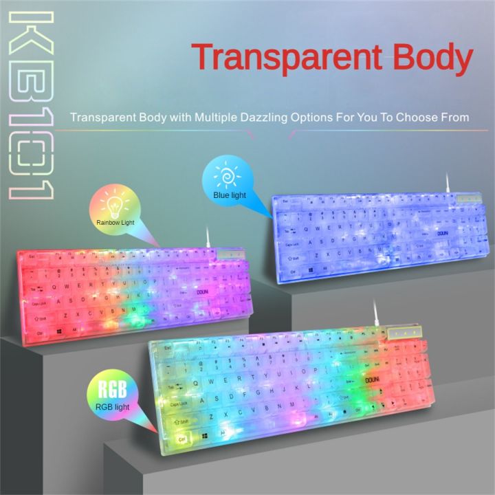 Suke New KB101 Wired Transparent Keyboard Mechanical touch keyboard ...