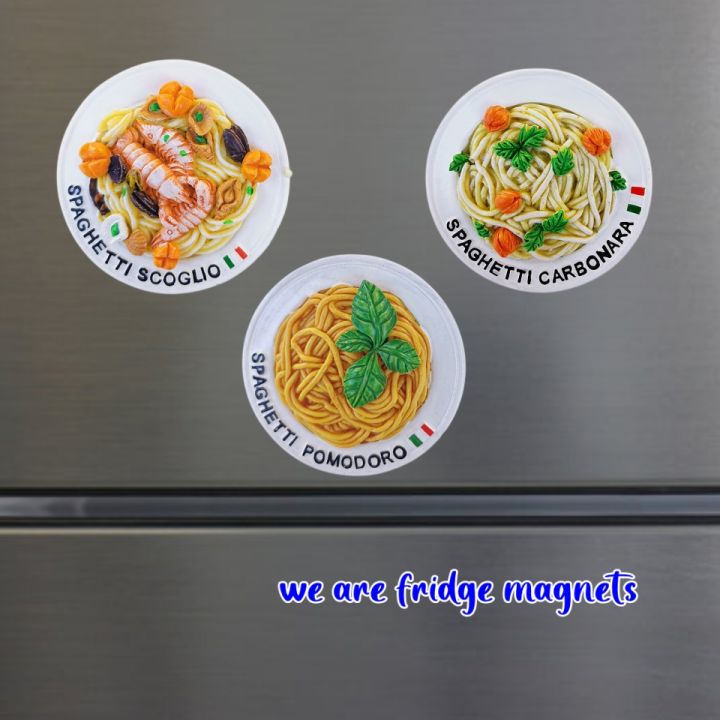 3D Simulation Food Spaghetti Resin Fridge Magnets For Home Decoration ...