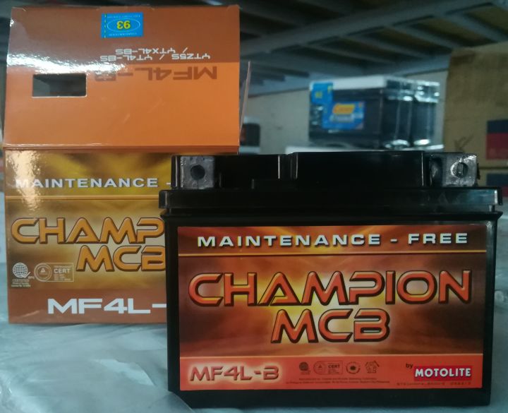 CHAMPION MOTORCYCLE Battery (VRLA Maintenance Free) MF4L-B | Lazada PH