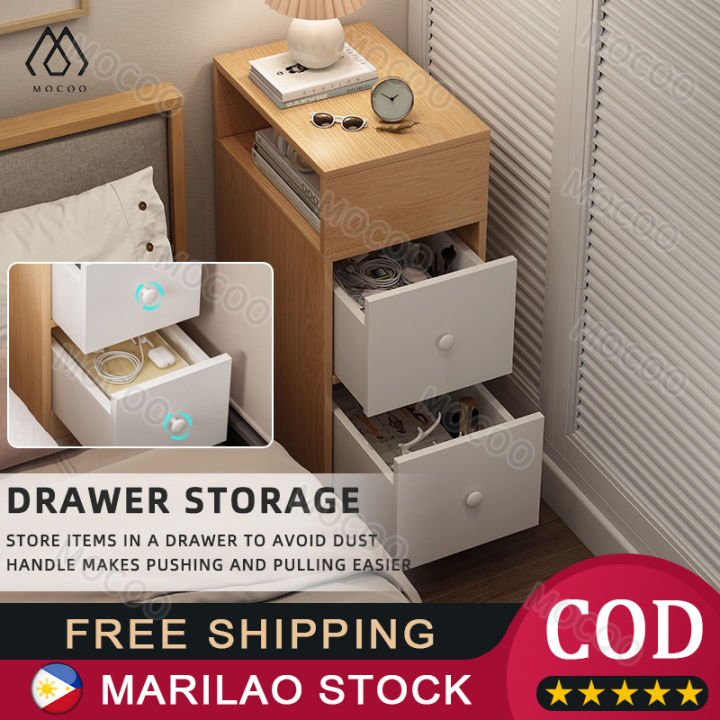 【24 hour ship out 】Mocoo Bedside Table Modern Bedroom Wall Side Mini ...