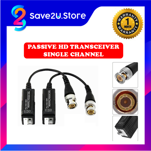 Video Balun CCTV Passive HDCVI AHD TVI Transceiver Single Channel 1 ...