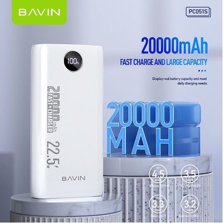 ( PC-051S ) BAVIN 20000mAh Digital Display powerbank 22.5w Fast ...