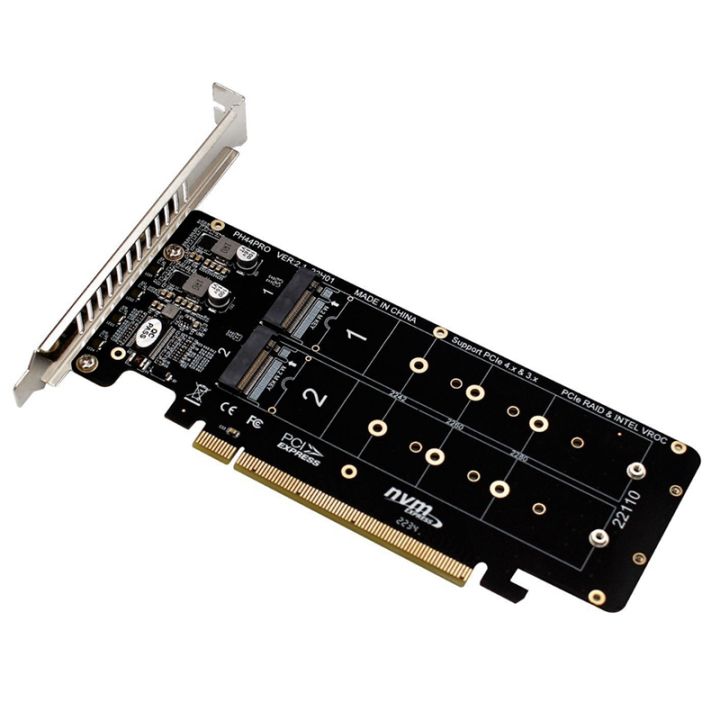 Double-Sided 4-Disk NVME RAID Card PCIeX16 to M.2 M-Key NVMEx4SSD 2U ...