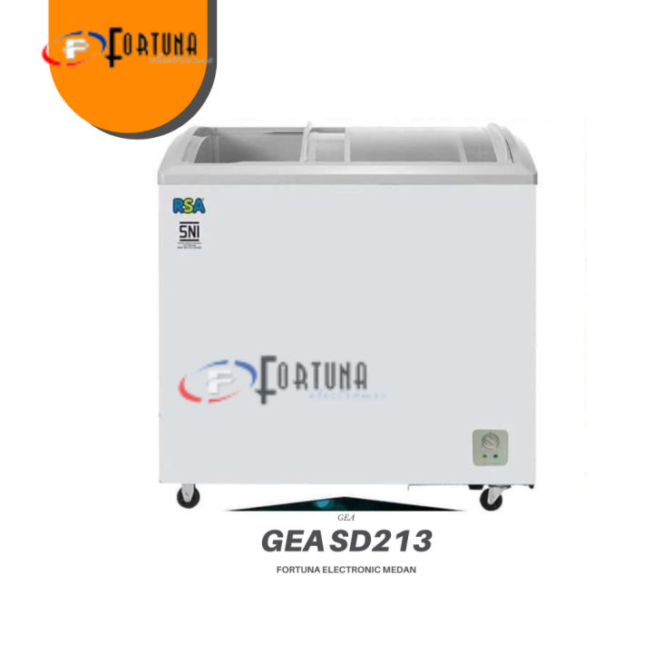 GEA SLIDING CURVE GLASS FREEZER SD213 FREEZER 213 L PINTU KACA SLIDING SD213 || MEDAN FREE ...
