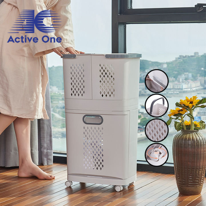 ACTIVEONE Simple Clothes Laundry Basket Bathroom Storage Bucket Rack ...