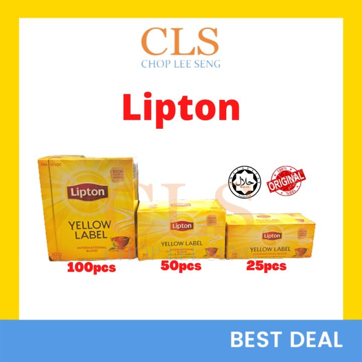 CLS Lipton Yellow Label Black Tea Teh 100's / 50's / 25's | Lazada