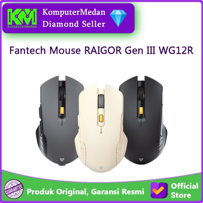 Fantech RAIGOR Gen III WG12R Rechargeable Mouse Wireless Gaming WG12 ...