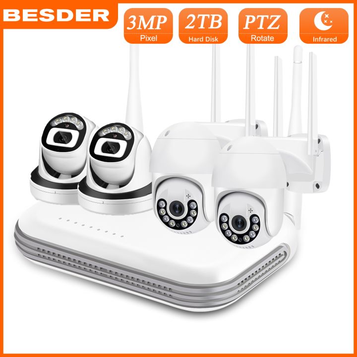 BESDER 3MP CCTV System Wifi Wireless Indoor & Outdoor Set 3MP ...