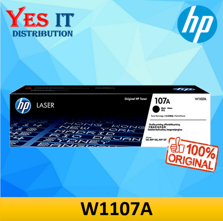 HP 107A W1107A BLACK ORIGINAL LASER TONER for 107A/107W/MFP 130 Printer ...