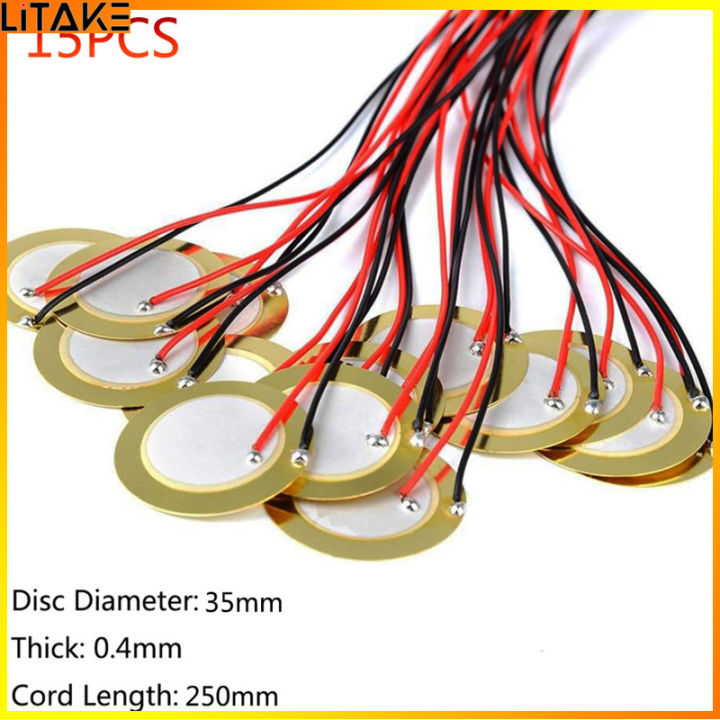 Litake Brightly 15pcs Piezoelectric Piezo Elements 35mm Sounder Sensor ...