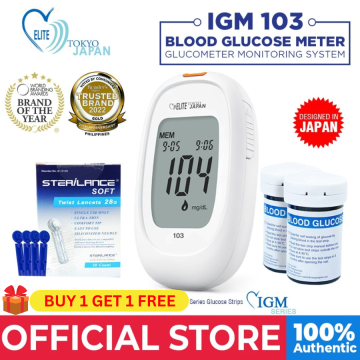 Indoplas Elite Tokyo Japan Blood Glucose Meter Glucometer Monitoring ...